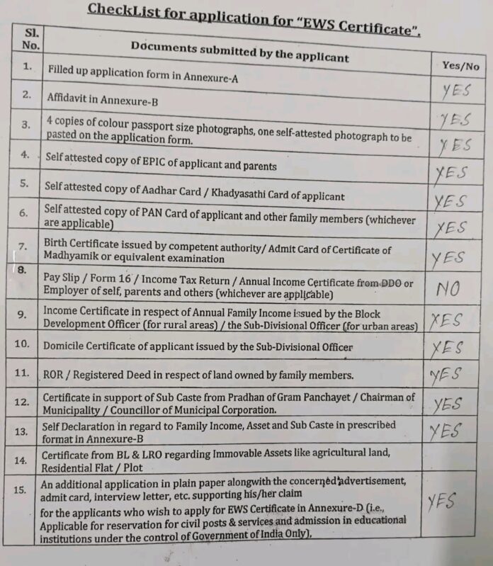 EWS Documents Checklist 2026: Complete Guide for EWS Apply
