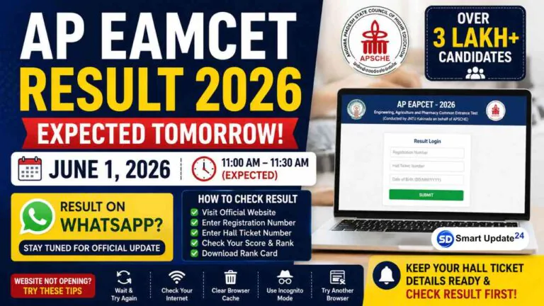 AP EAMCET Result 2026 | Over 3 Lakh Candidates Await Scores